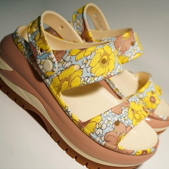 CROCS | Shoes | Crocs Mega Crush Retro Floral Sandals Size 9w | Poshmark